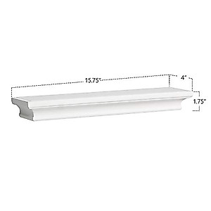 AHDECOR White Floating Shelves Wall Mounted Display Storage Shelves, Wall Shelf for Home and Office Decor, 4" Deep, Set of 2