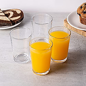 Glaver's Juice Glasses 7 OZ. Drinking Glassware Set of 4 Modern Tumbler Beverage Ice Tea Glass Cups - Uses for Juice, Water, Beer, Whiskey, Cocktails. Dishwasher Safe