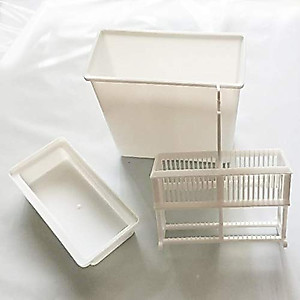 MUHWA White 24 Places Microscope Slides Staining Rack and Jar, Polypropylene