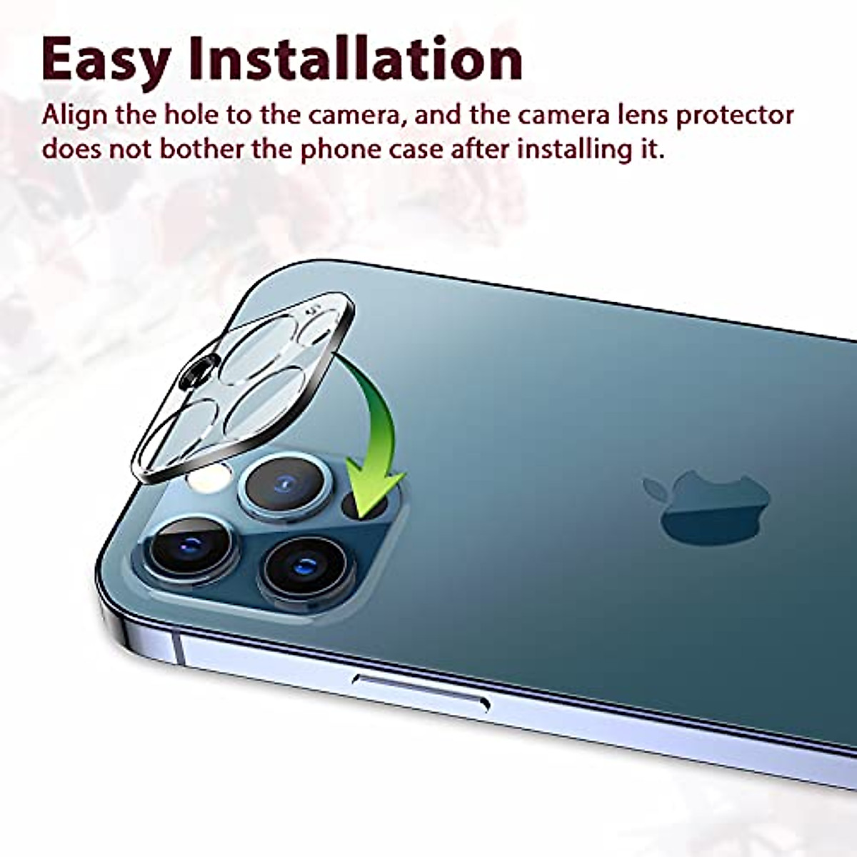 EGV [3 Pack Camera Lens Protector Compatible for iPhone 12 Pro Max 6.7-inch Tempered Glass [Easy Installation] [HD Clear] [Case Friendly]