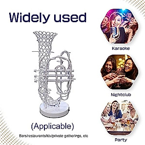 YTCYKJ Neon Countertop Wine Rack,Acrylic Cup Holder with 12 Glasses Cup Holes,Colorful Light,Party Bar Drinking Tumblers Stand for Home,Bar,Party(Ferris Wheel)