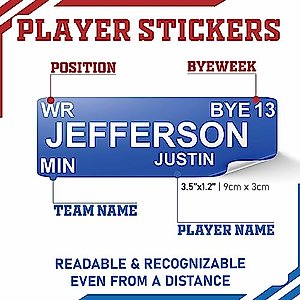 Bambluby Fantasy Football Draft Board 2023-2024 Kit - Extra Large Set with 596 Player Labels - Premium Color Edition[14 Teams 20 Rounds]