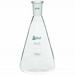 USA Lab 2000ML Erlenmeyer Flask 24/40 Borosilicate 3.3 - USAlab