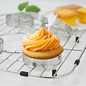 Katisun 5 Pack 3.15 Inch Round Tart Rings Stainless Steel Tart Pastry Rings with Hole cake mold ring for Baking Perforated Circle Tartlet 3 inch