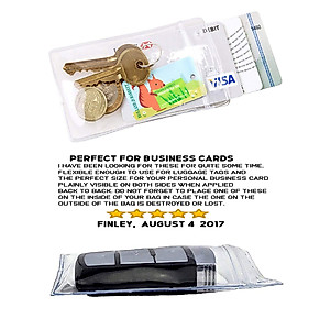 Fanta5tic 50 Pack Extra Thick ID Card Badge Holder, Vertical Hanging Card Holder with Zipper, Type Resealable Bulk Nametag Holders, Clear PVC, Waterproof Sleeve Pouch