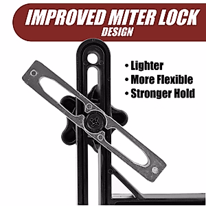 Dual Deluxe Stackable Featherboards with Riser Blocks Aluminum Miter Lock Bar and T Bolt Hardware for Track or Miter Slot Mounting Ideal for Table Saws Router Tables and Band Saws