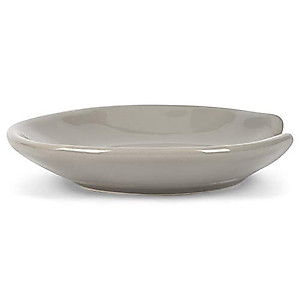 DEMDACO So Very Blessed and So Very Grateful Dove Grey 4.5 x 4 Glossy Ceramic Stoneware Wobbly Round Spoon Rest
