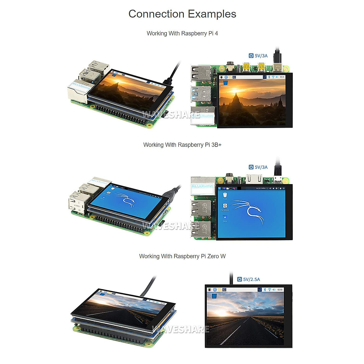Coolwell Waveshare 2.8inch Capacitive Touch Screen LCD DPI Display for Raspberry Pi, 480×640, IPS Wide Viewing Angle, Fully Laminated Toughened Glass Cover
