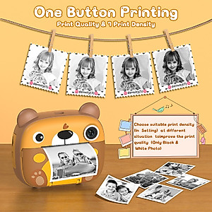 Kids Instant Camera for 3-12 Years Old Kids Toddlers Childrens Boys Girls Birthday Gifts 2.4 Inch Screen 12MP / 1080P HD Video Camera Baby Instant Print Digital Camera