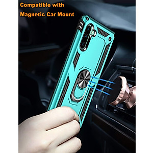 LUMARKE Galaxy Note 10+ Plus Case,Pass 16ft. Drop Test Military Grade Heavy Duty Cover with Magnetic Ring Kickstand,Protective Phone Case for Samsung Galaxy Note 10 Plus Teal