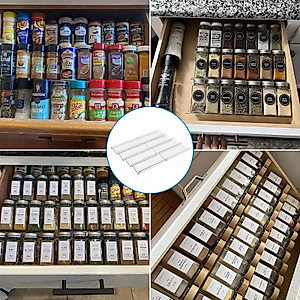 Yakaly Clear Acrylic Spice Drawer Organizer, Expandable 13" to 26" - 4 Tier 2 Sets(8 Pieces) In Drawer Seasoning Jars Insert , Drawer Spice Rack for Kitchen Cabinet Drawer/Countertop