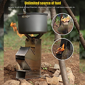 Detachable Camping Wood Stove Rocket Stove Portable Durable Convenient Stainless Steel Detachable Backpacking Stove