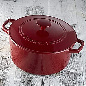 Cuisinart Chef's Classic Enameled Cast Iron Round Covered Casserole (Cardinal Red, 5- Quart)