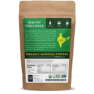 FGO Organic Moringa Oleifera Leaf Powder, 100% Raw from India, 16oz (Pack of 1)