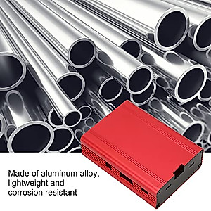 Circuit Board Protective Case, Ventilation Design Less Interference Easy to Install Good Compatibility Aluminum Alloy Enclosure for Raspberry Pi 3 3B+ 2B B+(red)