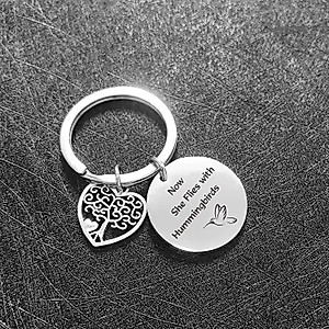 De&ai Hummingbirds jewelry mom Memorial keychain Loss Of Loved One gift father bereavement keychain Hummingbirds sympathy jewelry Hummingbirds Remembrance keychain
