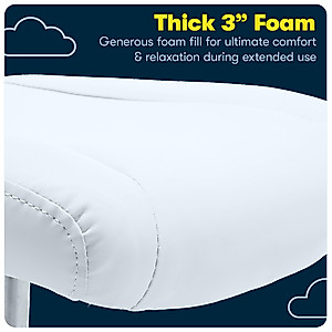 Serta Essentials Computer Chair, Blue Sky Faux Leather and Mesh