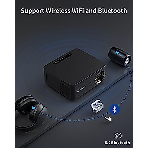 1080P Native 5G Projector with WiFi and Bluetooth,FunFlix 600 ANSI High Brightness Projector,Movie Outdoor Projector,4K Support, 300 Inch,Dust-Proof Projector for HDMI, USB, Phone, Laptop, TV Stick