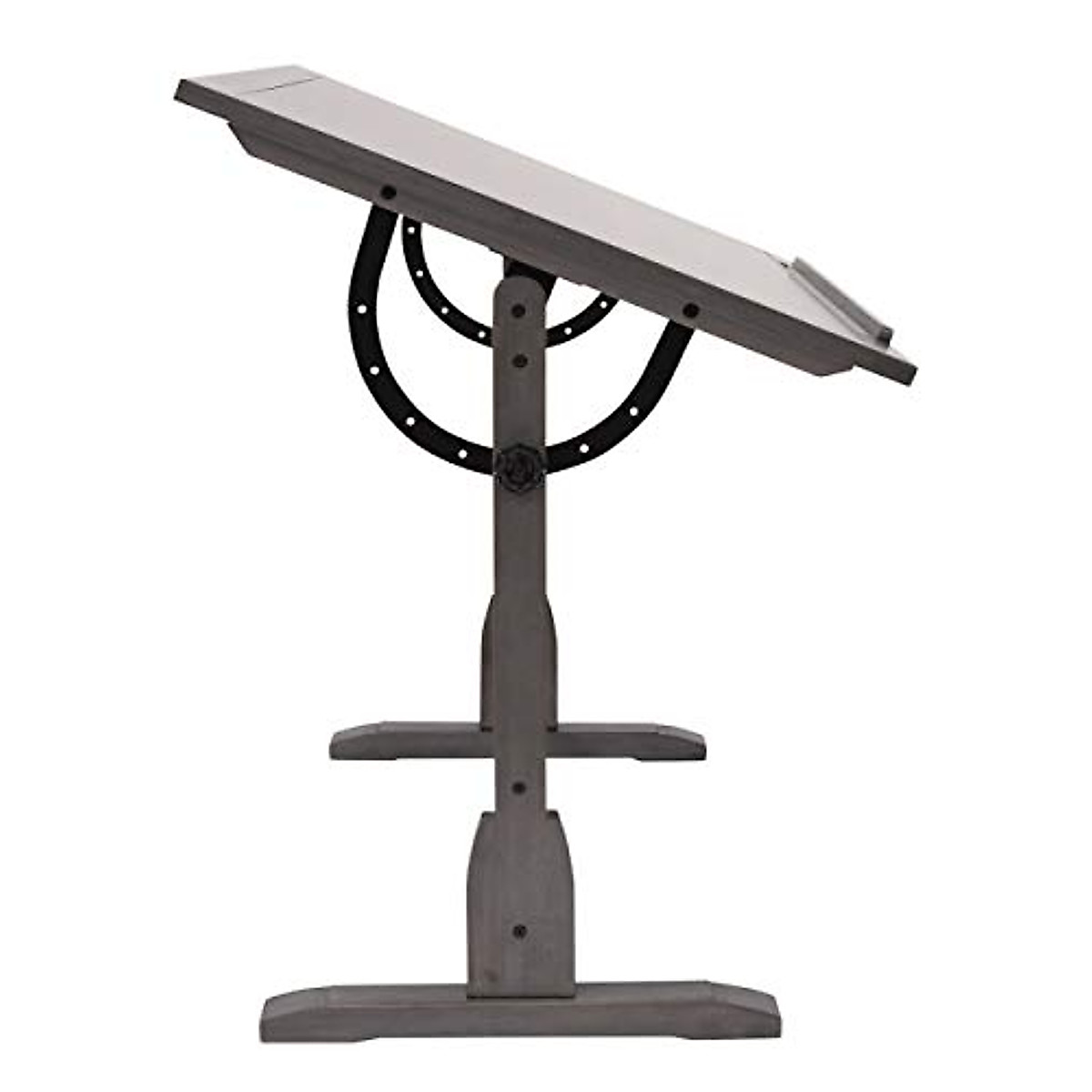 SD STUDIO DESIGNS Vintage Solid Wood Drawing 42" x 30" Angle Adjustable Top Drafting Table, 42", Slate Gray
