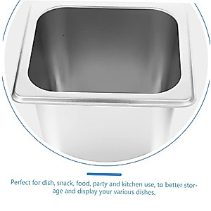 ULTECHNOVO Hotel Dip Bowls Large Serving Bowl Metal Basin Pasta Bowl Metal Mixing Bowls Table Tray Chafing Dishes Fruit Basin Steam Water Pan Buffet With Cover Food Stainless Steel