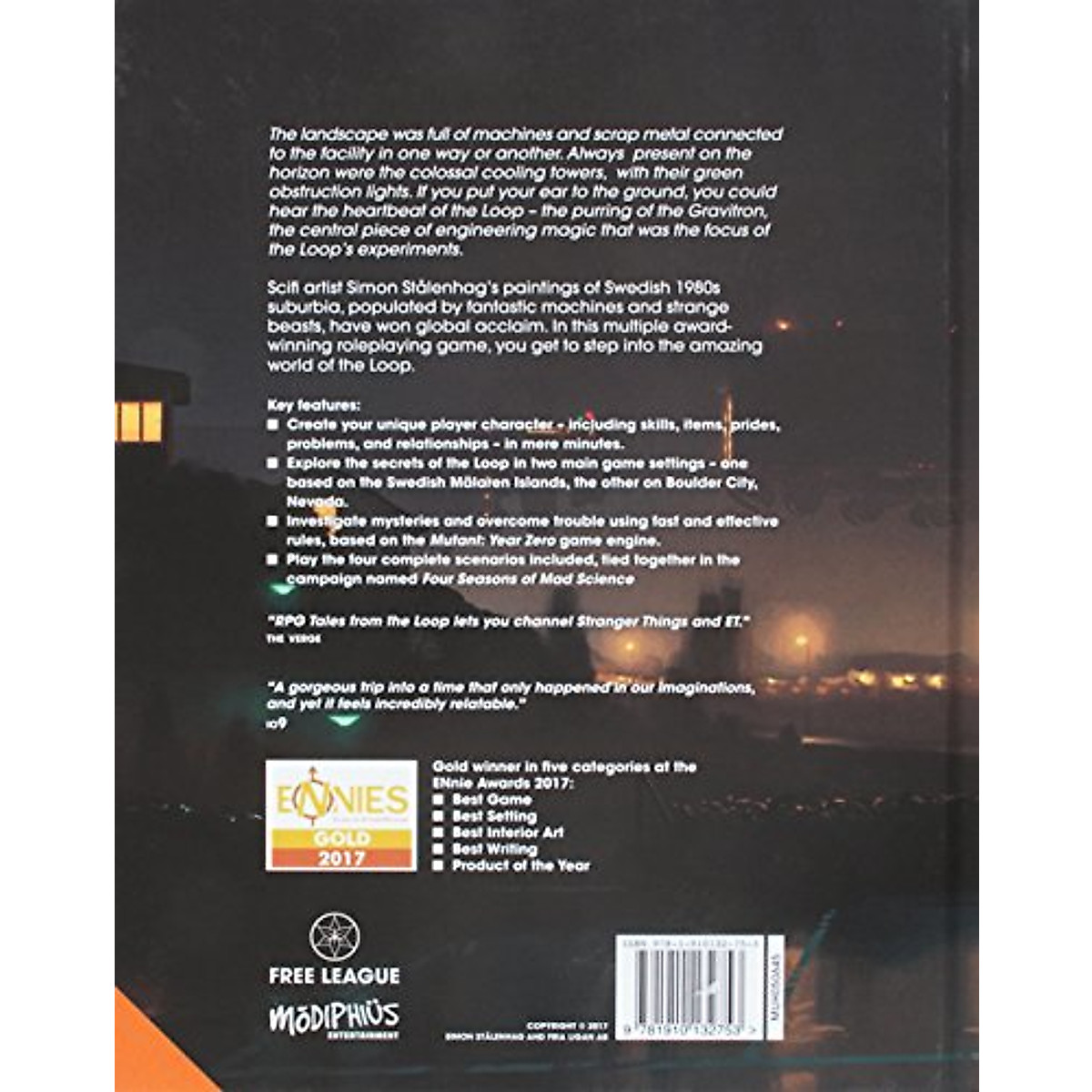 Free League Publishing Tales from The Loop RPG for Adults, Family and Kids 13 Years Old and Up (Hardback, Full Color RPG)