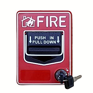 Tokatuker Emergency Alarm Station with Key Conventional Dual Action Manual Call Point Pull Fire Alarm Panic Button SOS Switch for Alarm Siren or Panel
