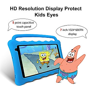 BYYBUO K7 Kids Tablet,7" Android Tablet for Kids,2GB RAM,32GB ROM,1024 * 600TN,0.3MP Front 2 MP Rear Camera,Tablet for Kids with Kid-Proof Case,Ideal Kids Gift (Pink)