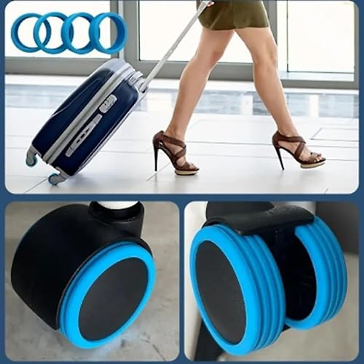 Luggage Compartment Wheel Protection Cover, Suitcase Wheel Protector Covers, Luggage Wheel Covers for Suitcase, 8 PCS Luggage Compartment Wheel Protection Cover-8PCS-Orange