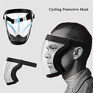 Full Face Shield, Super Protective Anti-Fog Transparent High-Definition Face Shield for Adults (Black)
