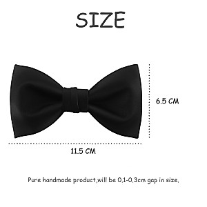 Mens Matte Satin Bowtie Solid Bow Ties (Black Classic)