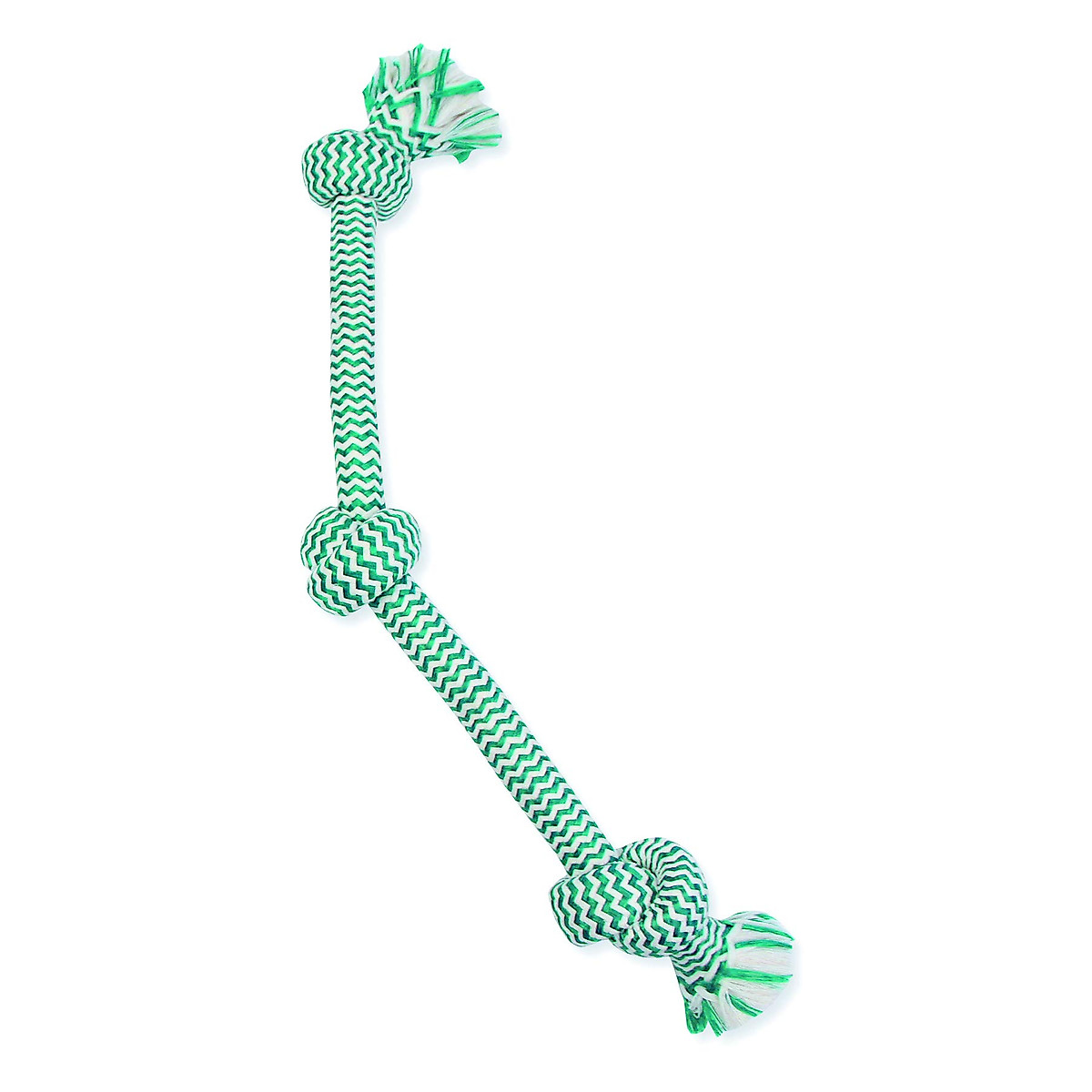 Mammoth Flossy Chews Extra Fresh 3 Knot Tug – Premium Cotton-Poly Yarn with Dental Floss Tug Toy for Dogs – Interactive Dog Rope Toy – Tug Dog Chew Toy for Large Dogs - Large, 25”