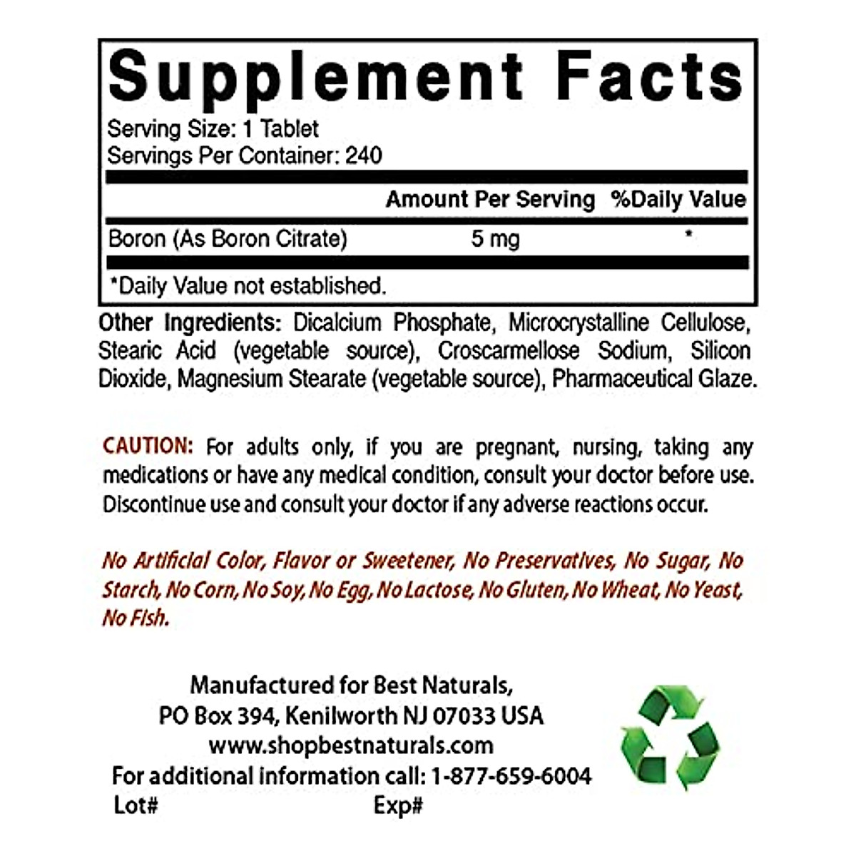 Boron 5 mg & Selenium 200 mcg