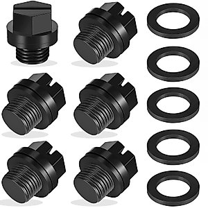 Tondiamo 10 Pieces Spx1700fg Pump Plug Pool Filters with Gasket Replacement Pool Drain Pump Plug Swimming Pool Plug Black Pipe Plug for Inground Pool with O Ring Gasket Washers for Bathtub Pool Spa