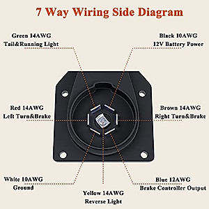 Oyviny 7 Way Trailer Extension Cord 3 Feet, 7 Pin RV Trailer Wiring Extension with Double Prongs Connector for RV Trailer, Caravan, Camper and Van