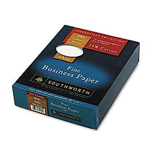 25% Cotton Business Paper, 20lb, 95 Bright, 8 1/2 x 11, 500 Sheets