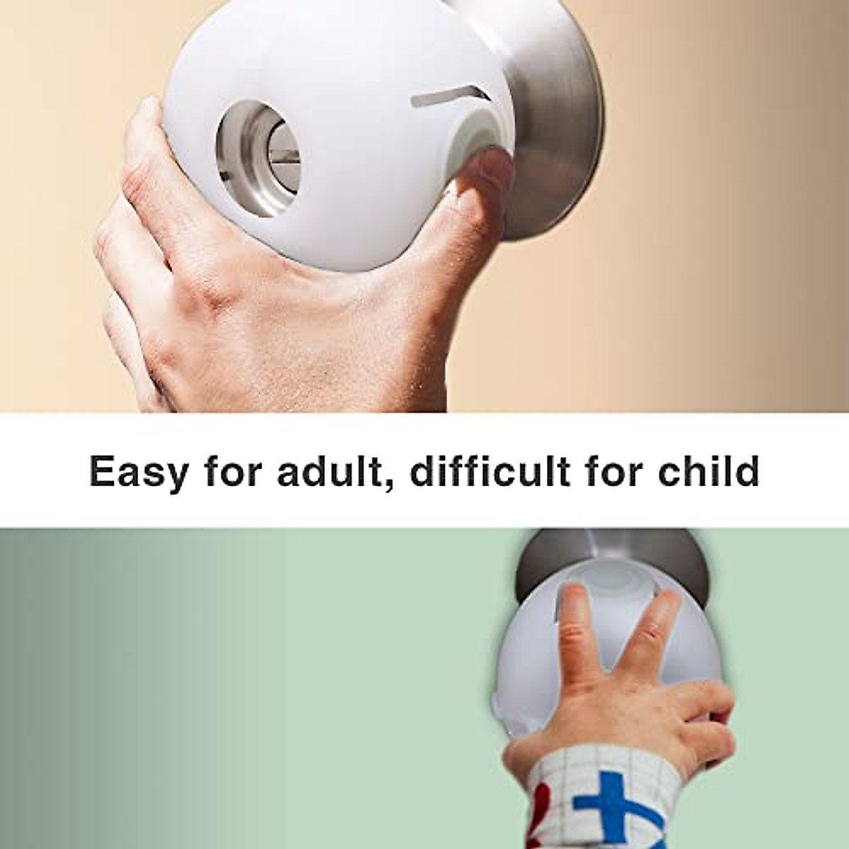 Door Knob Cover for Child Safety, Baby Proof Safety Locks for Doors, No Toxic Chemicals Passed Migration of Certain Elements Test EN71, No Tool Easy Install (4 Pack)