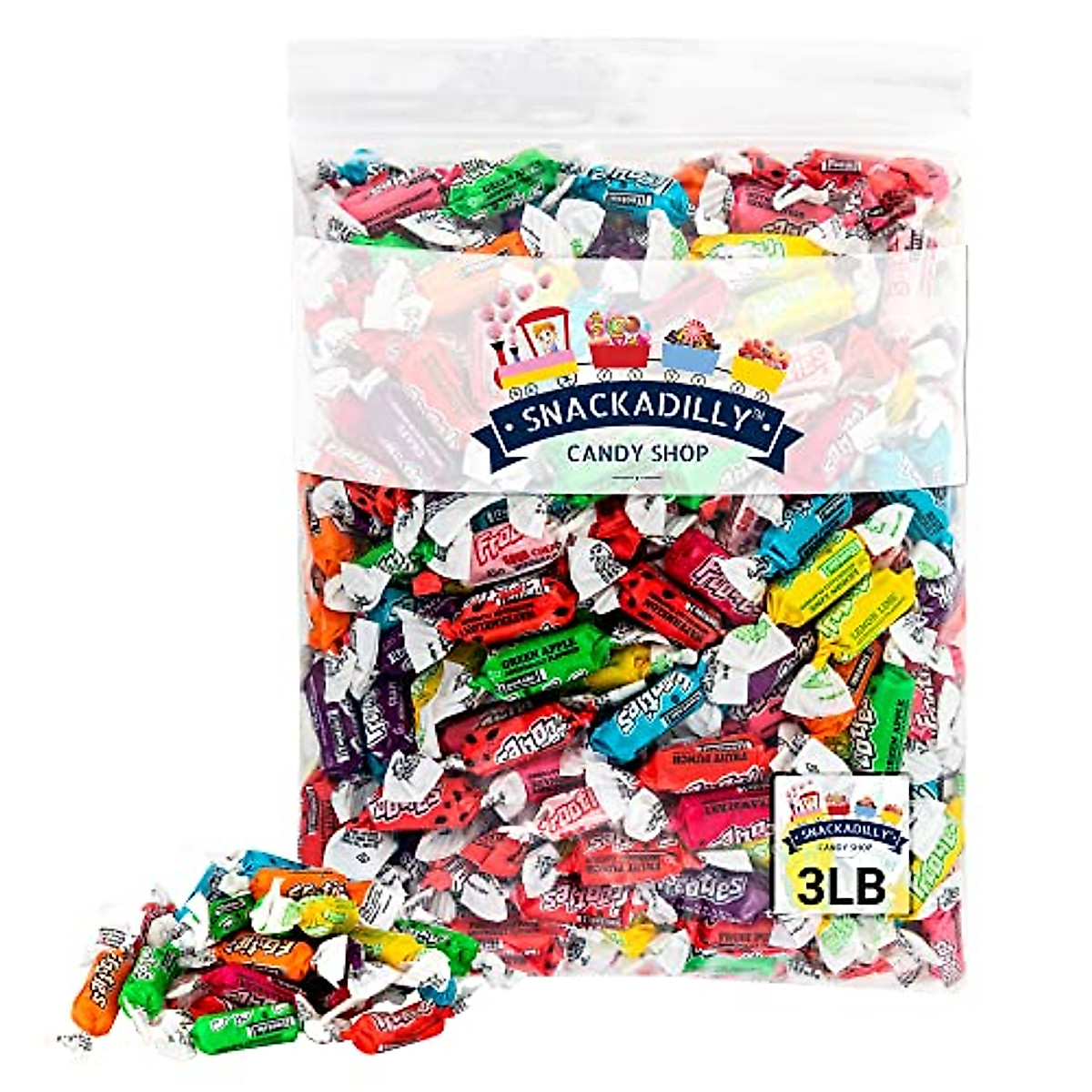 Tootsie Frooties Taffies - All 10 Fruit Flavors Variety Mix By Snackadilly - Value Size! 3 Pound Bag
