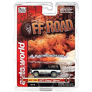 Auto World Xtraction 1977 Chevrolet Blazer Black/White HO Scale Slot Car