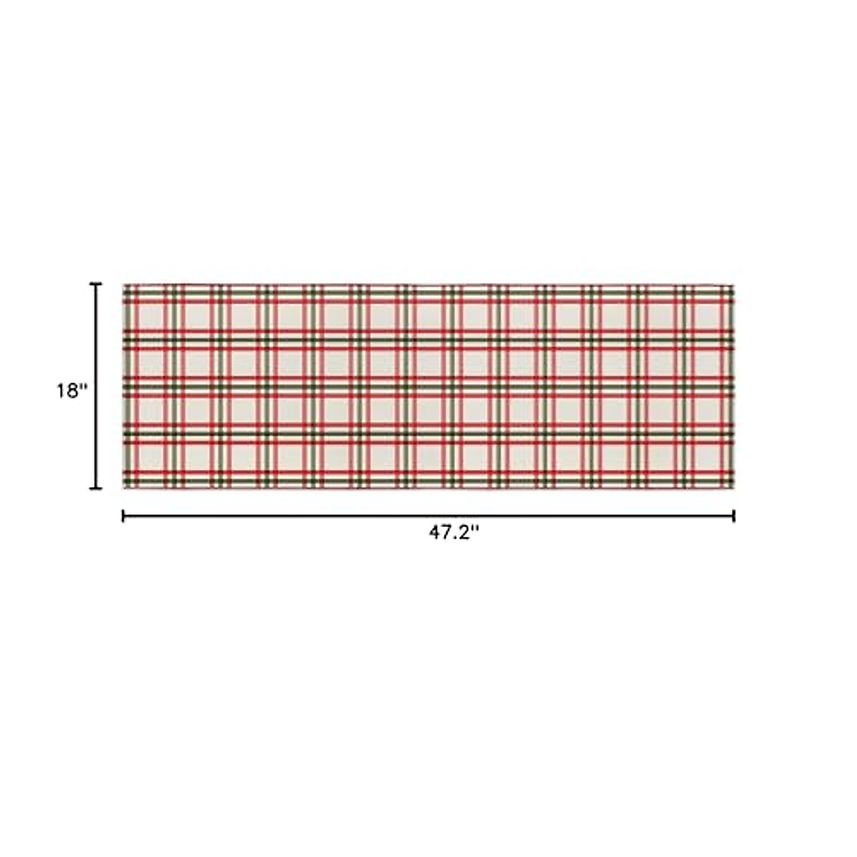 Miaklek Christmas Farmhouse Lattice Kitchen Mats for Floor Anti Fatigue Mats for Kitchen Floor Kitchen Rugs Cushioned Mats Non Slip Comfort Standing Kitchen Rugs Set of 2, Red and Green Plaid