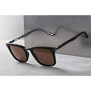 Caterpillar Precision 8508 Men's Polarized Square Sunglasses, Matte Black, 52 mm