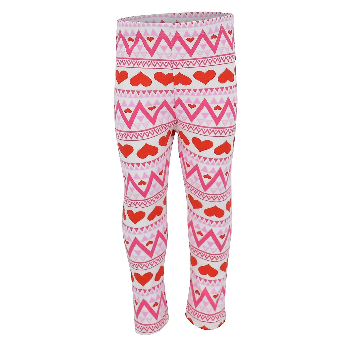 Unique Baby Girls Toddler 3 Piece Valentines Day Matching Heart Print Legging Set (9t, Pink)