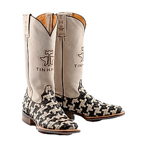 Tin Haul Women's Houndstooth Western Boot Broad Square Toe Multi 8 M US