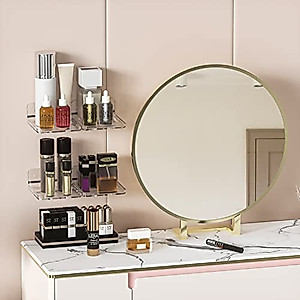 Wall Mount Floating Shelves for 2 Pcs Security Camera Shelf Mini Speaker Other Small Items in Bedroom Bathroom Kitchen Living Room Clear Mini Shelf Flexible Use for Wall Space(S+L)