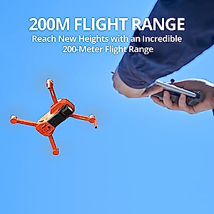 Bigly Brothers New E58 X LITE Mark II Delta Orange Superior Edition Drone with Camera, 360 degrees of obstacle avoidance, Carrying Case, & 2 Batteries. RTF, No Assembly Required.