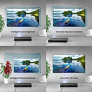 WEMAX Go Advanced Portable Smart Laser Projector, 1080p Mini Projector, 4K Support, Stream Netflix, Built-in Battery, Auto Keystone, Bluetooth 5.0, Perfect for Mobile Business, Outdoor Night Movies