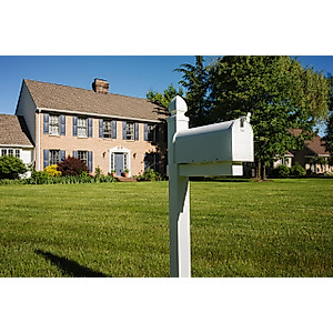 Architectural Mailboxes Admiral Aluminum Post Mount Mailbox, Compatibility Code A, ADM11WAM, Textured White, Medium Capacity