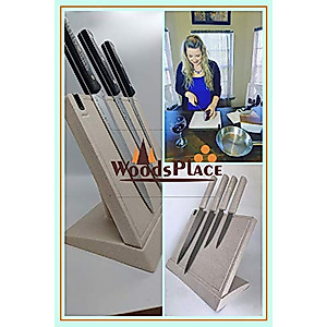 KnifeMaster Magnetic Knife Block | Multifunctional Knife Stand with Knife Sharpener | Detachable Cutting Board | Utensil Holder | Durable and Sturdy Magnetic Knife Holder