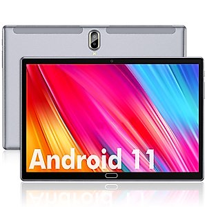 Tablet 10 inch Android 11 Tablet 2024 Latest Update 4G Phone Tablet 64GB + 4GB Storage Octa-Core Processor, 13MP Camera, Dual SIM Card Slot, 128GB Expand Support, GPS, WiFi, Bluetooth, 1080P HD (Gray)