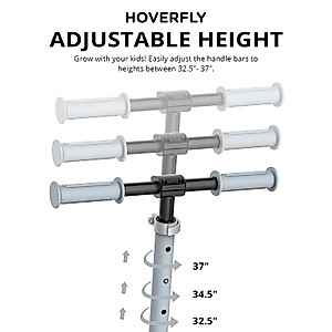HOVERFLY GKS Lumios Kids Electric Scooter, 6" LED Flash Wheel & Deck Lights, Max 7.5mph Power by 150W Motor and 6.25 Miles, Scooter for Kids Ages 6-12, Gray