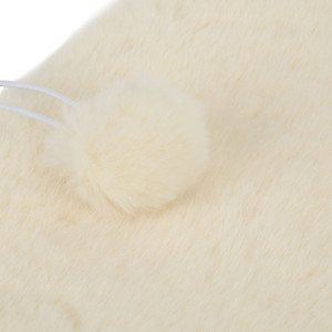 Pet Bed Round Plush Donut Bed Warm Comfy Pet Sleeping Mat with Small Ball for Warm Sleeping(S-Cheese White)